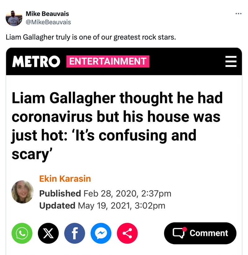 The 30 funniest memes about Liam Gallagher, Oasis, and their newly ...