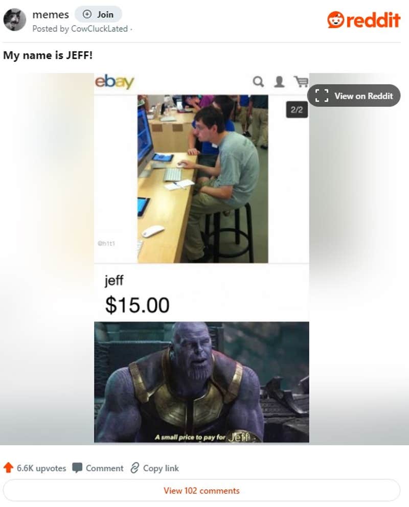 Origins And Examples Of The 'My Name Is Jeff' Meme