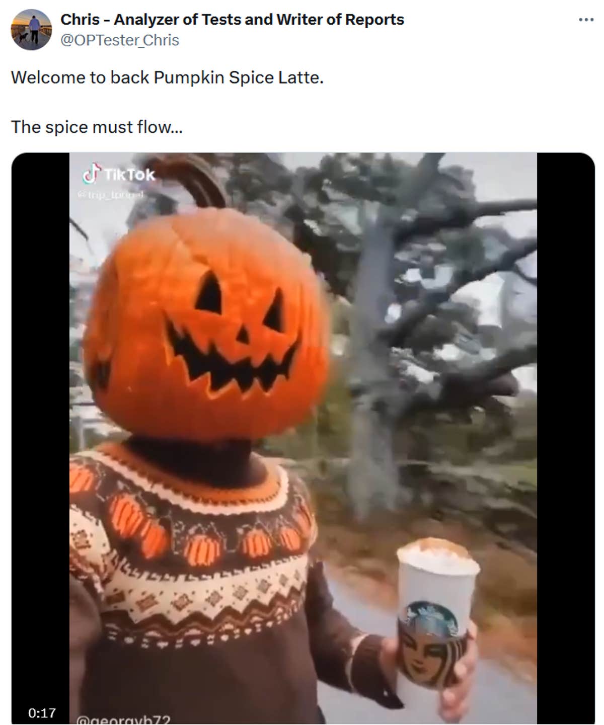 The Pumpkin Spice Latte Meme Is Back, And So Is The Drink