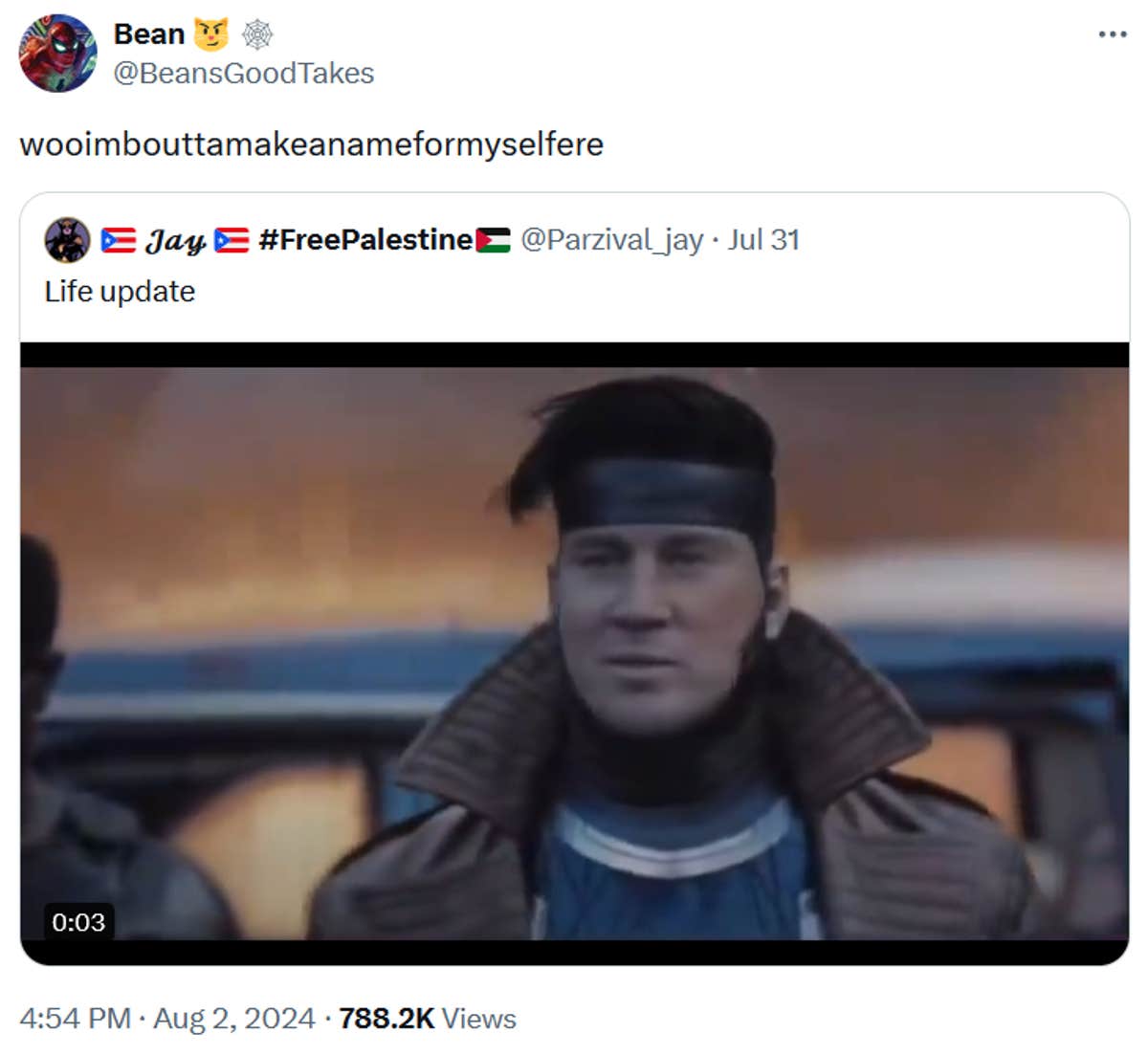 Gambit Meme, AKA 'Wooimbouttamakeanameformyselfere'