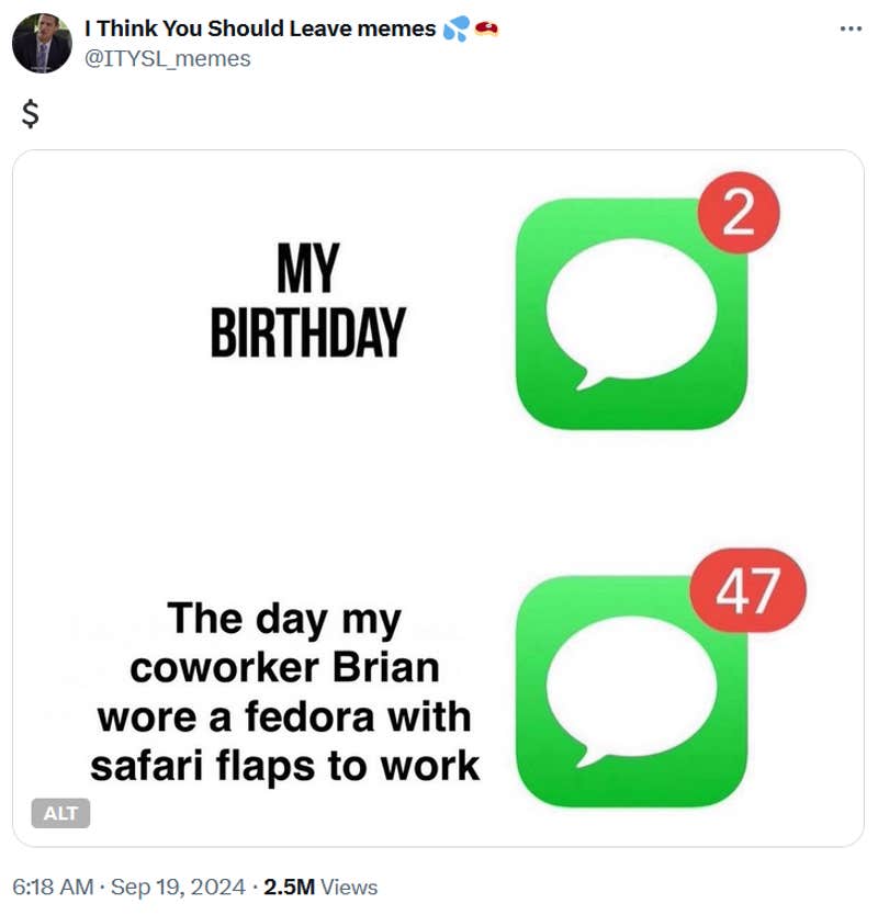 The 2 Vs. 47 iMessage Meme Gets Out Priorities In Order