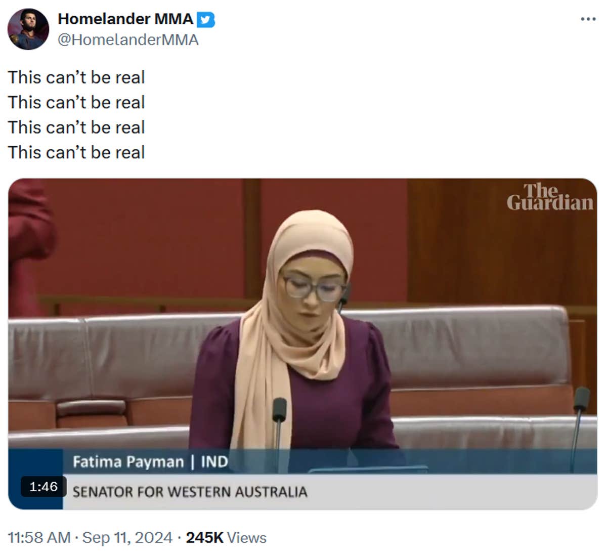 Fatima Payman's Gen Z Slang Speech Declared 'Brainrot'
