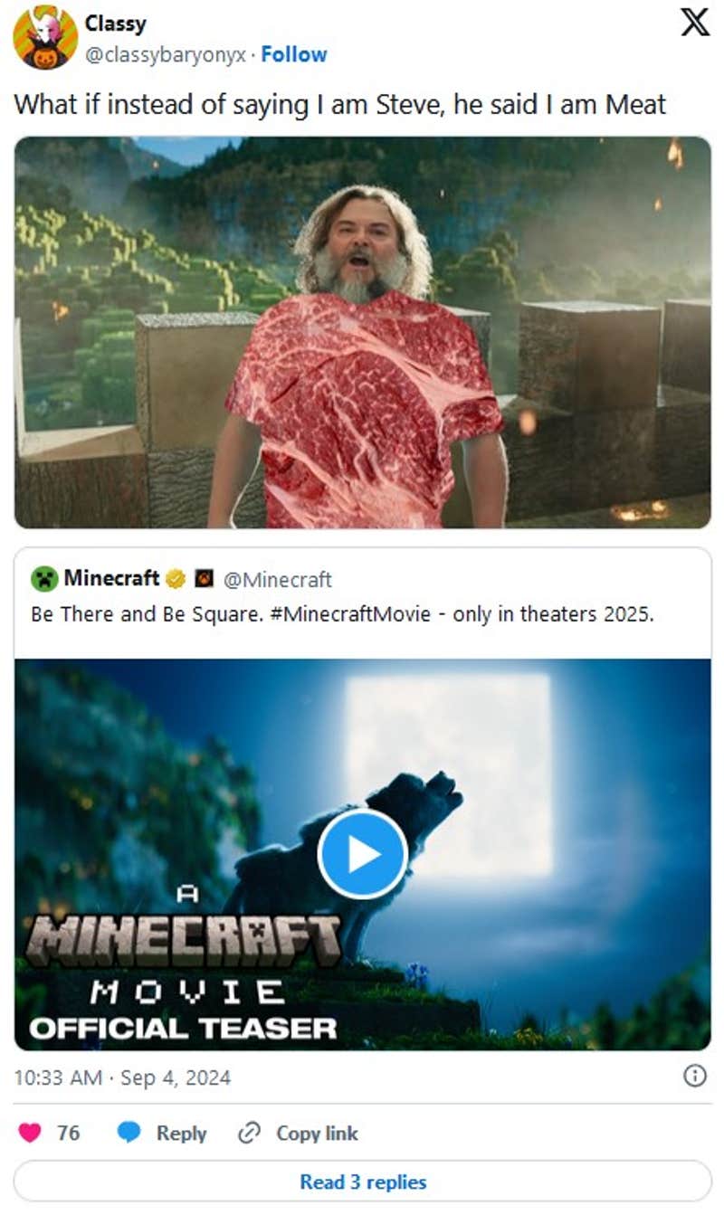 I Am Steve Meme: Jack Black's Minecraft Line Goes Viral