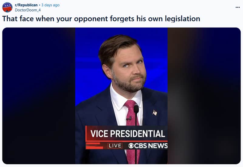 JD Vance Looking At The Camera Is A 4th Wall Meme