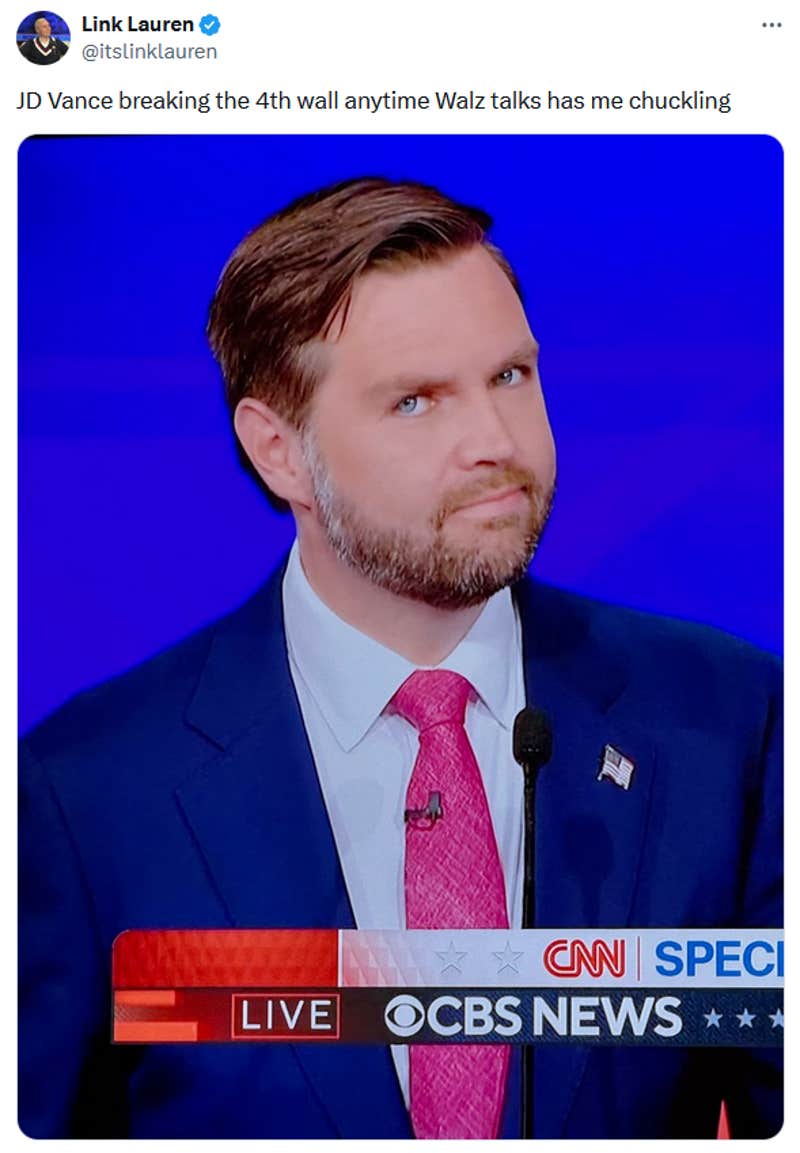 JD Vance Looking At The Camera Is A 4th Wall Meme