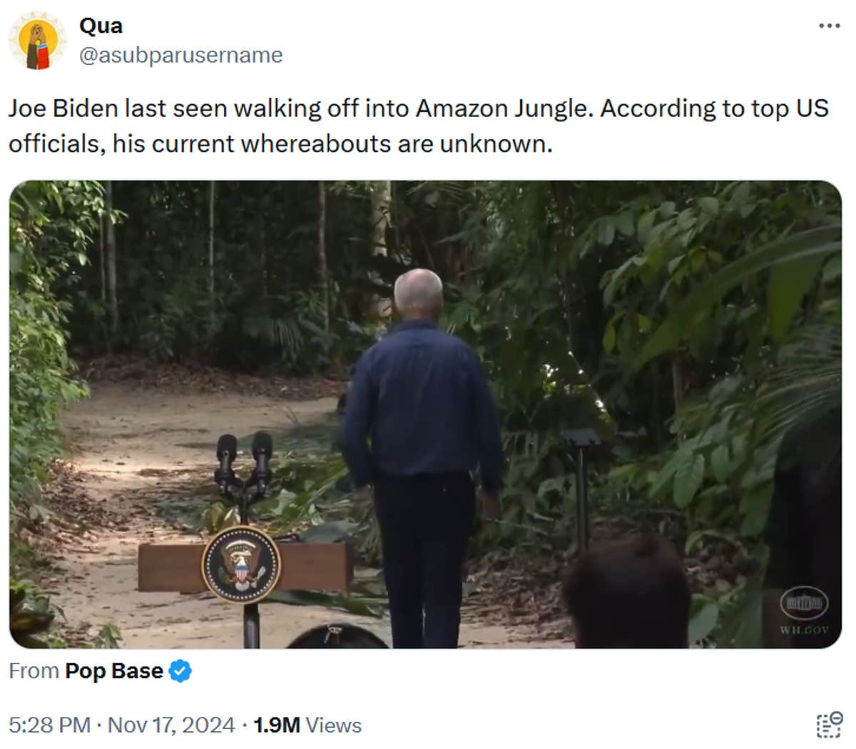Joe Biden Rainforest Memes Blow Up After Amazon Visit