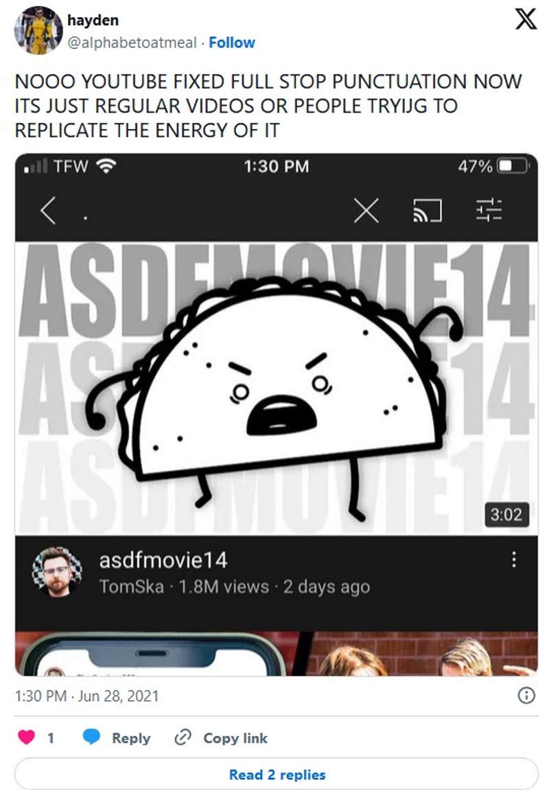 The 'Full Stop Punctuation' AKA 'Typing "." Into YouTube' Glitch, Explained