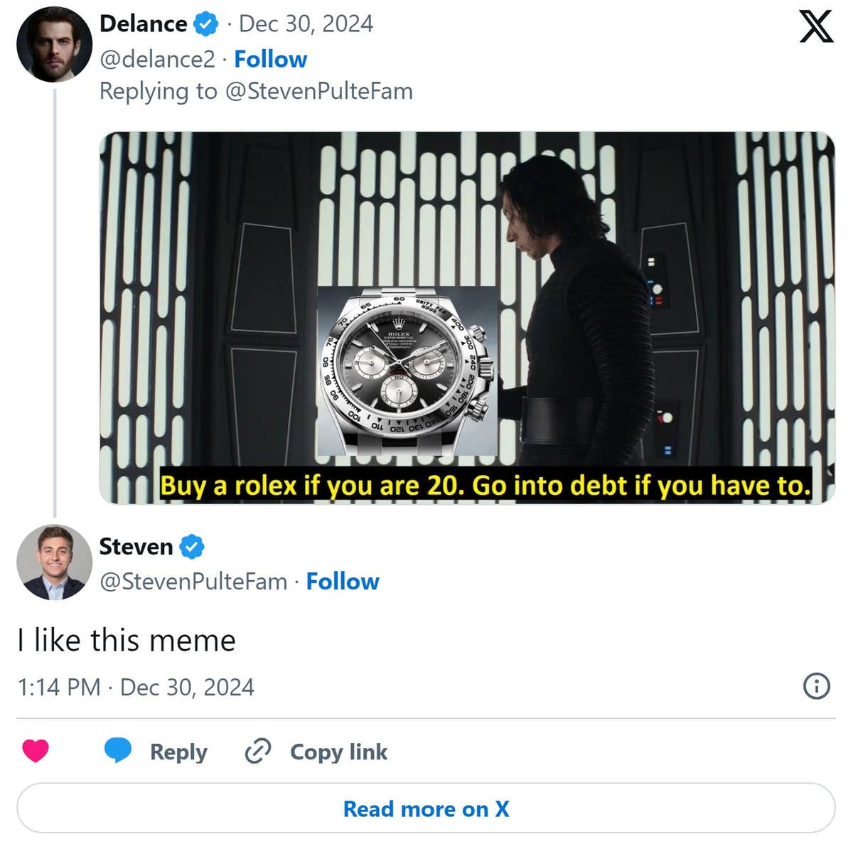 How 'Buy A Rolex. Go Into Debt If You Have To' Spawned A Meme