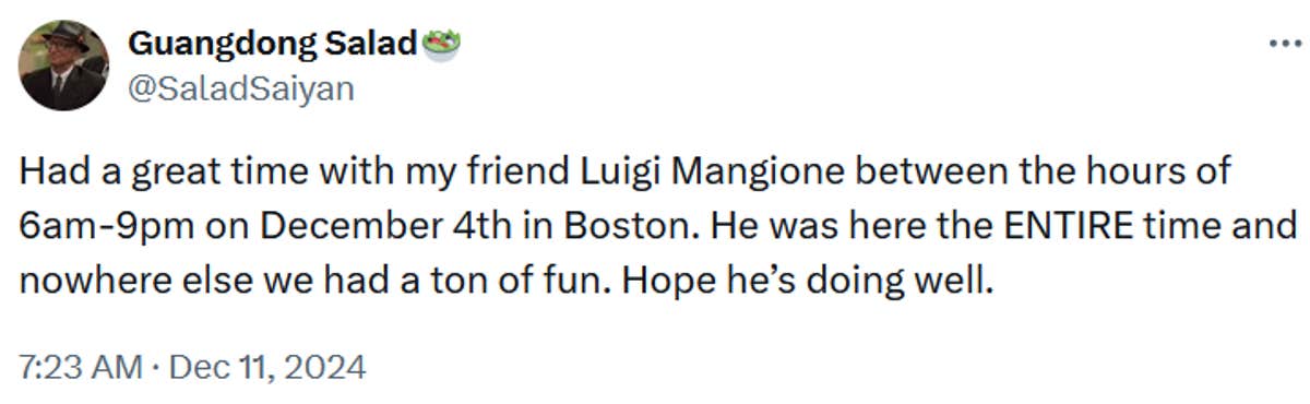 Luigi Mangione Alibi Jokes Are Flooding Social Media