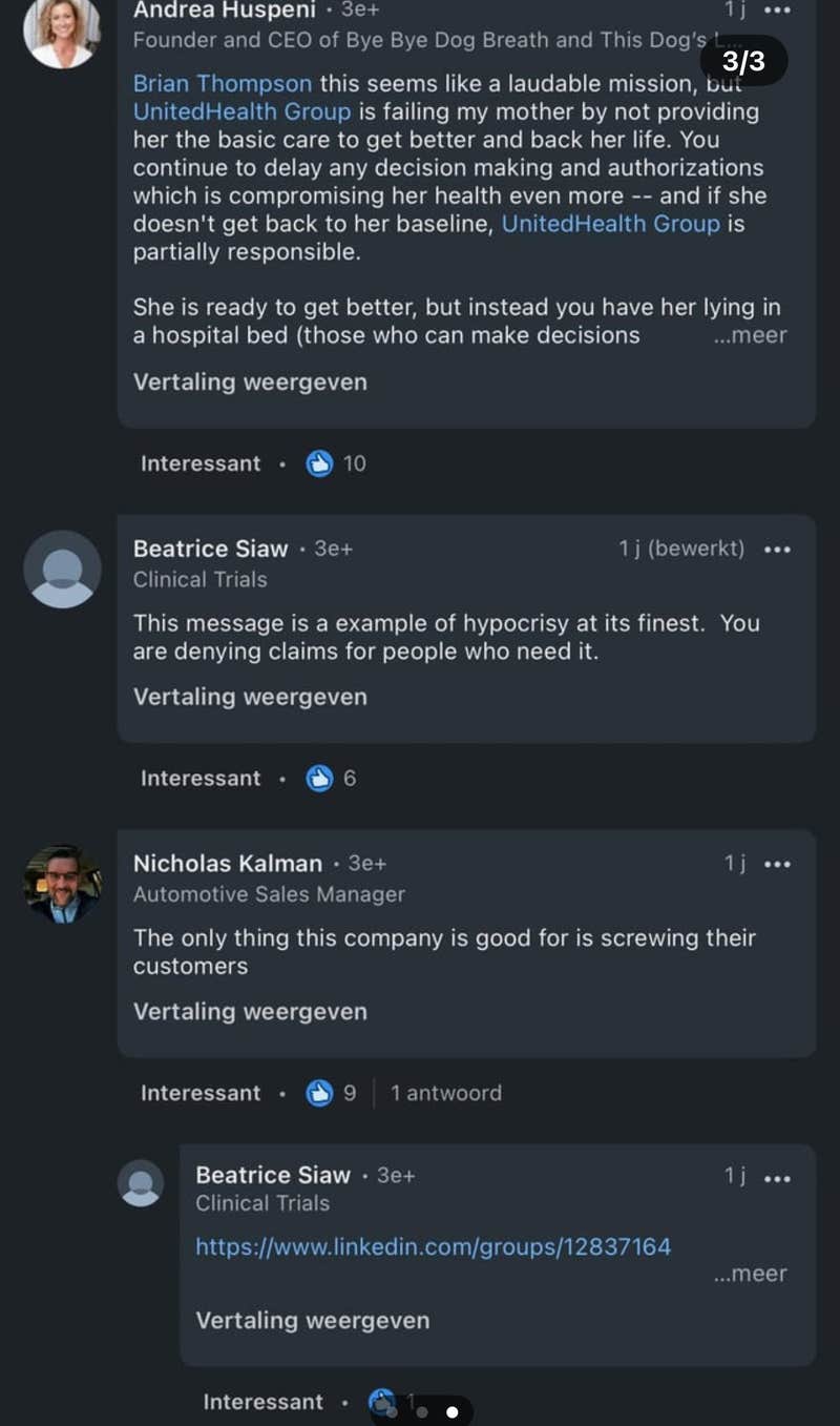 UHC CEO's Final LinkedIn Post Was Full Of Aggrieved Customers—Over A ...