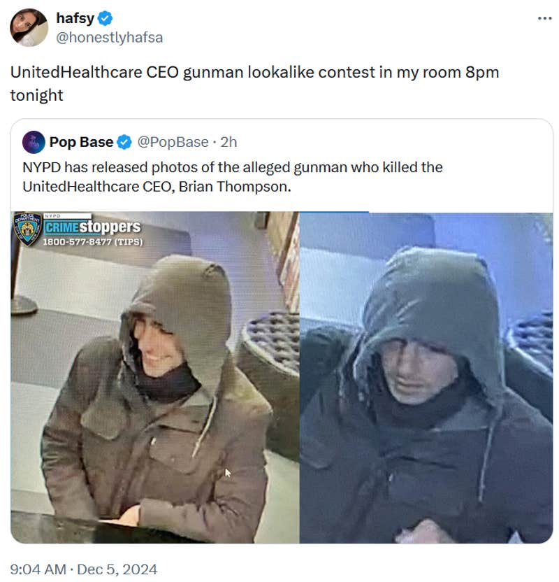 The Internet Is Mad Thirsty For The UHC CEO Shooting Suspect