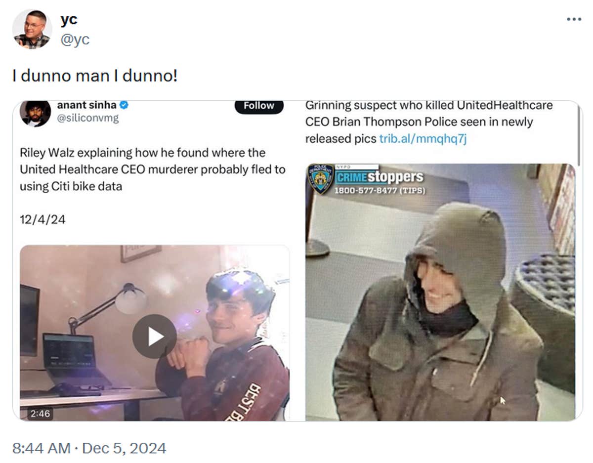 The Internet Is Mad Thirsty For The UHC CEO Shooting Suspect