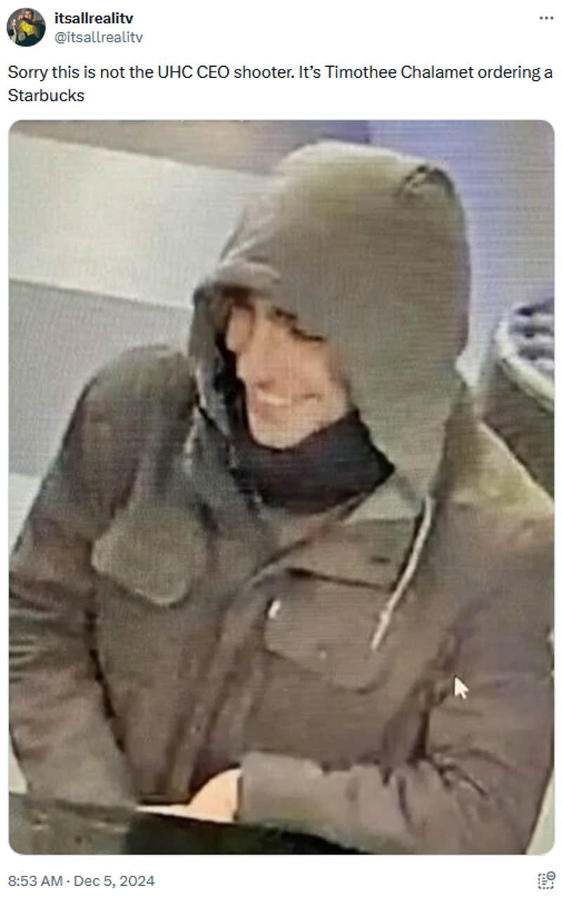 The Internet Is Mad Thirsty For The UHC CEO Shooting Suspect