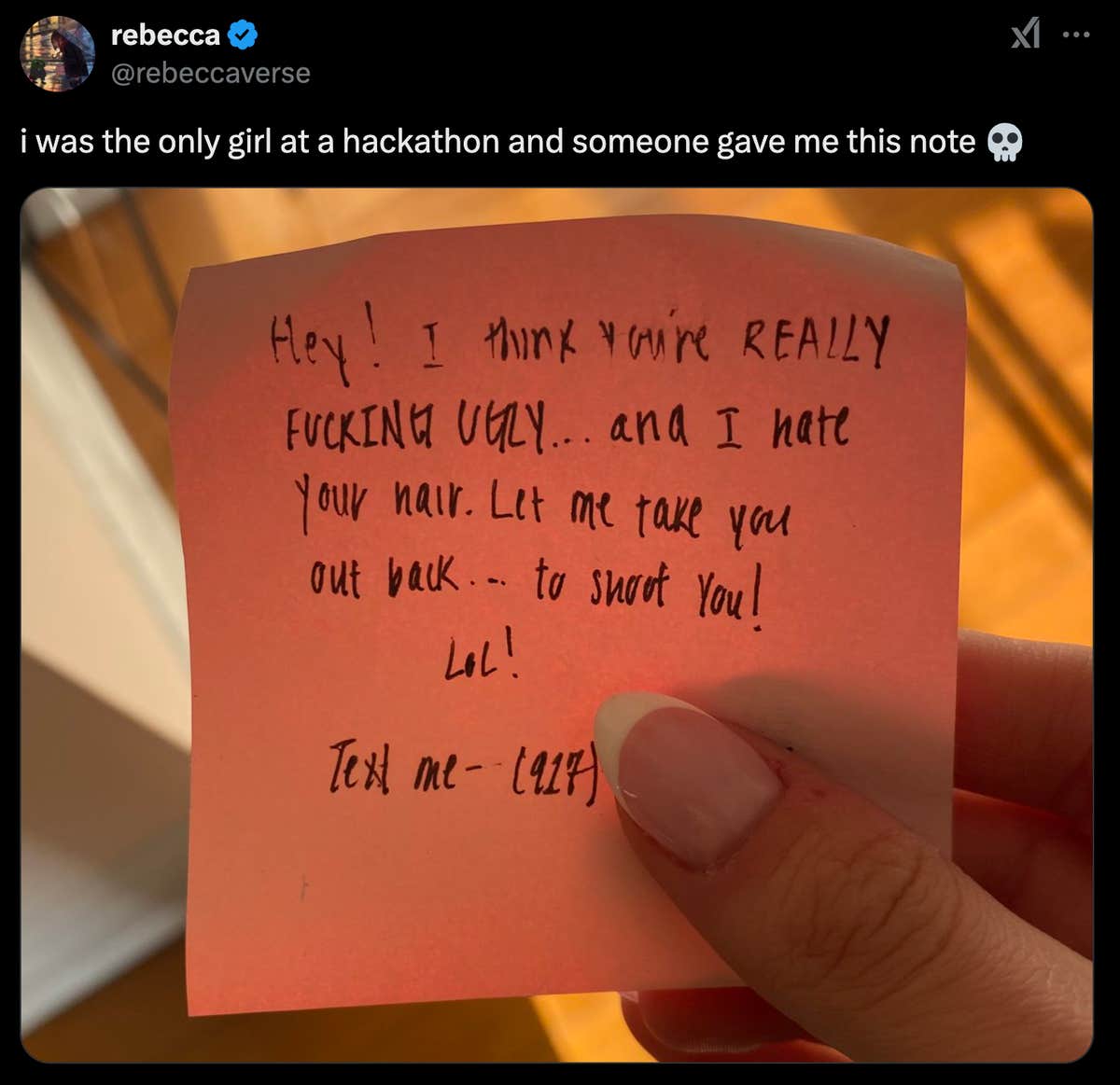 The 'only girl at a Hackathon' gets asked out via Post-it note—then all ...