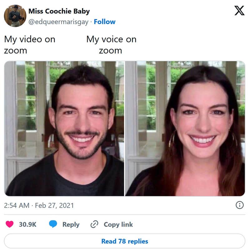 The Anne Hathaway Zoom Meme Is The Face Of Remote HR
