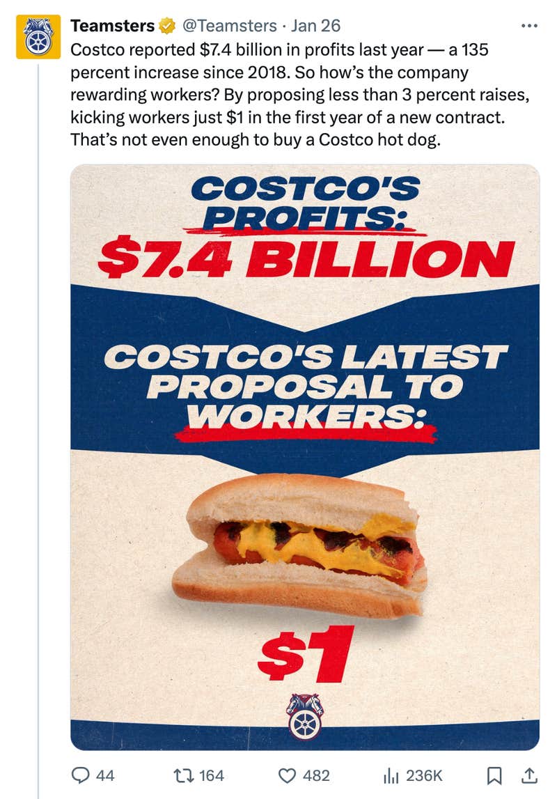 Teamsters and workers push back on Costco's wage raises