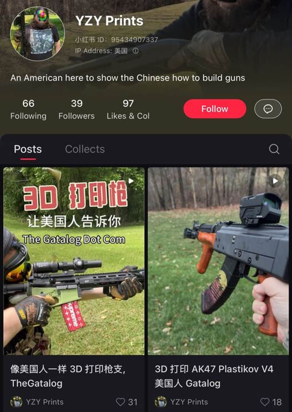 Americans Show Off 3D-Printed Guns To Chinese RedNote Users