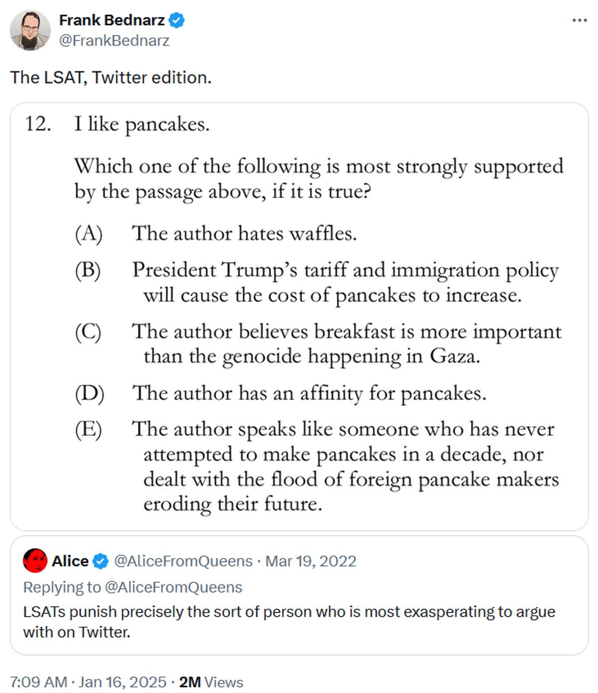 This LSAT reading comprehension question has X users fighting over the ...