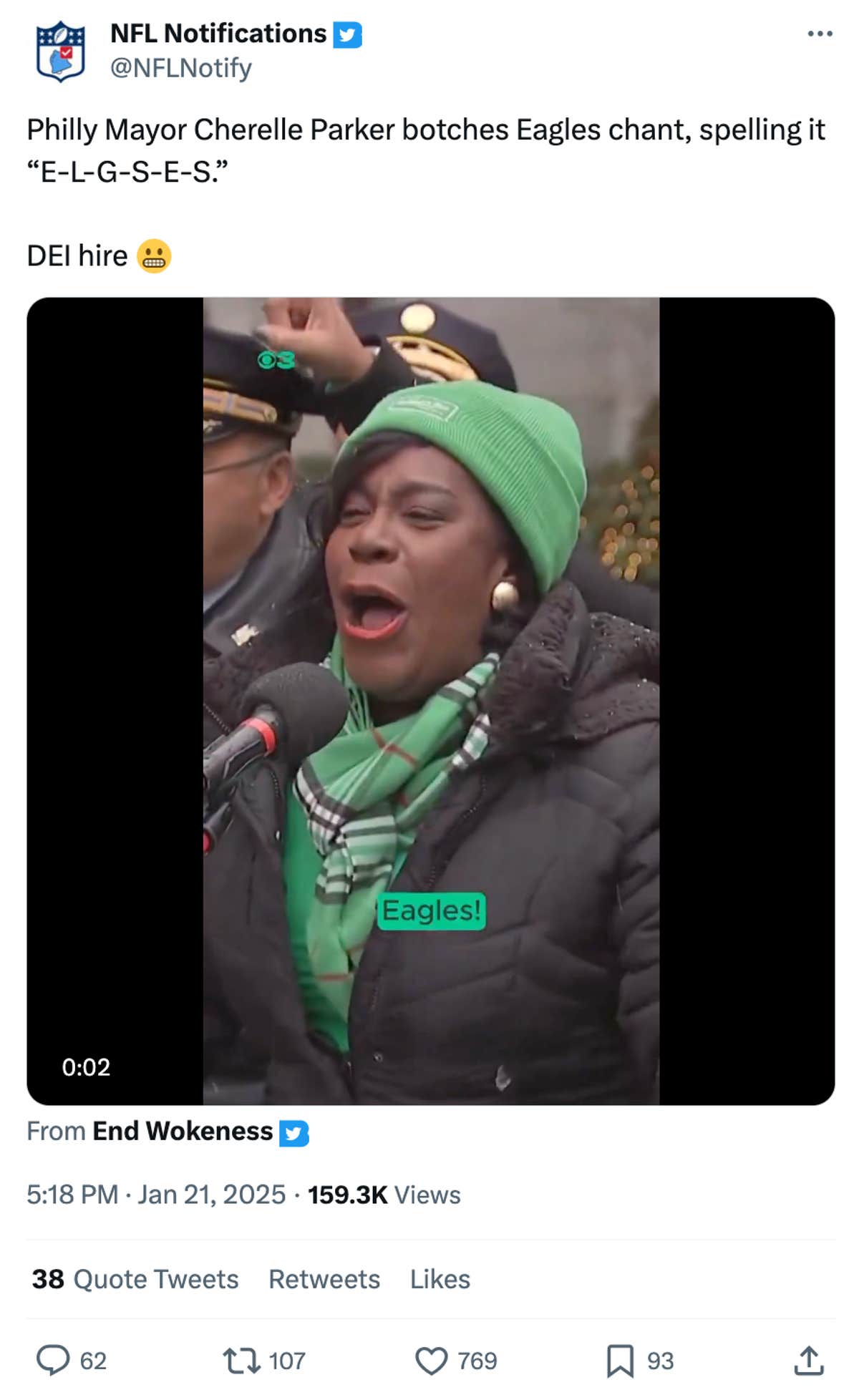 Philadelphia Mayor Cherelle Parker's misspelled eagles chant becomes a ...