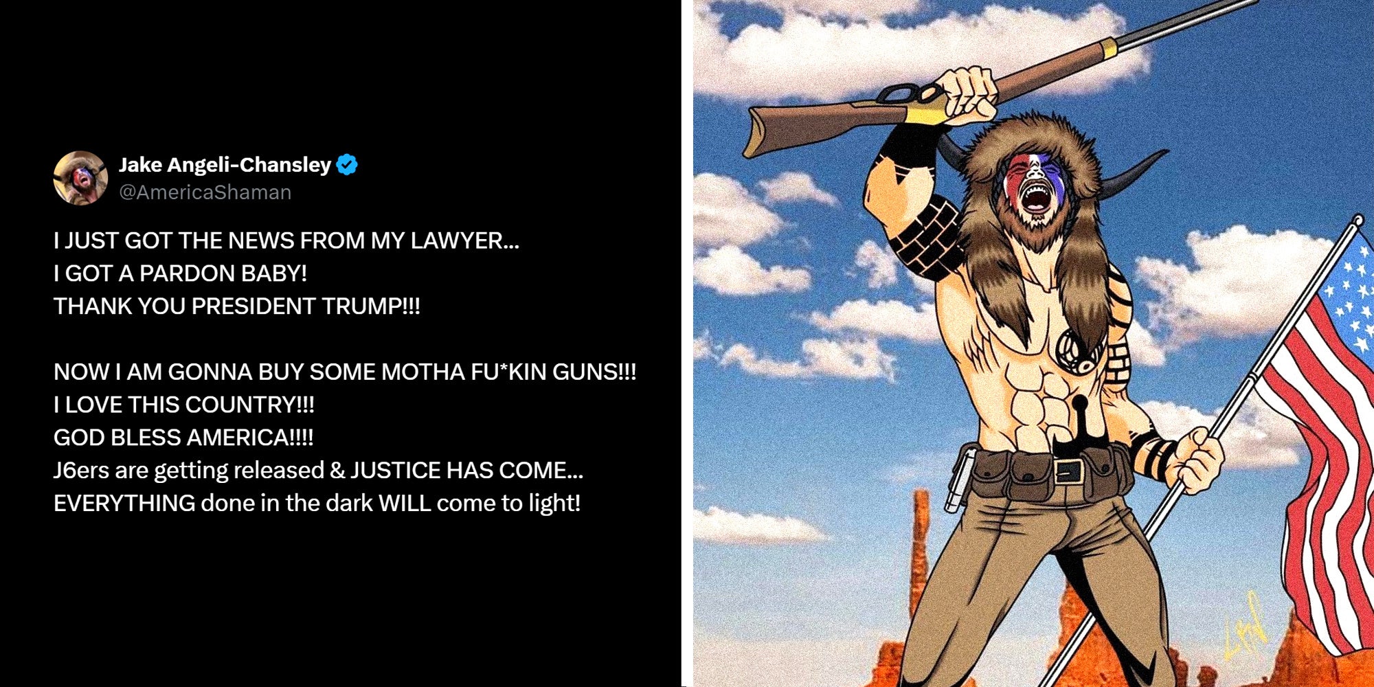 'QAnon Shaman' Jacob Chansley Will Buy Guns Post-Pardon