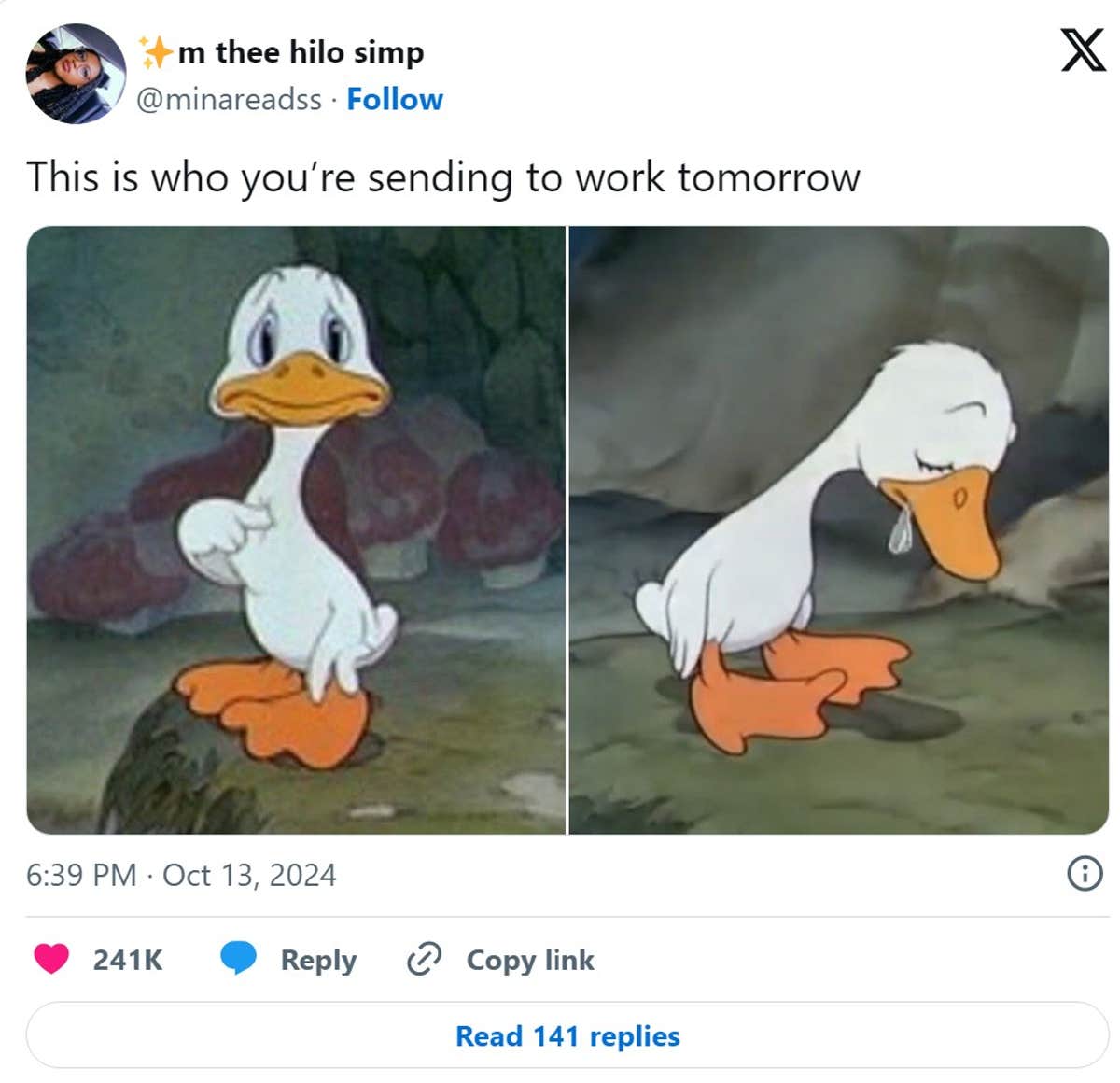 The ‘Sad Duck Pointing At Himself’ Meme, Explained