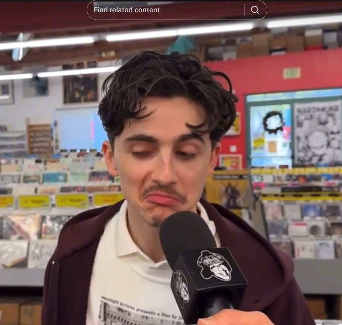 Timothée Chalamet Frowning Becomes A Reaction Meme After Nardwuar Interview