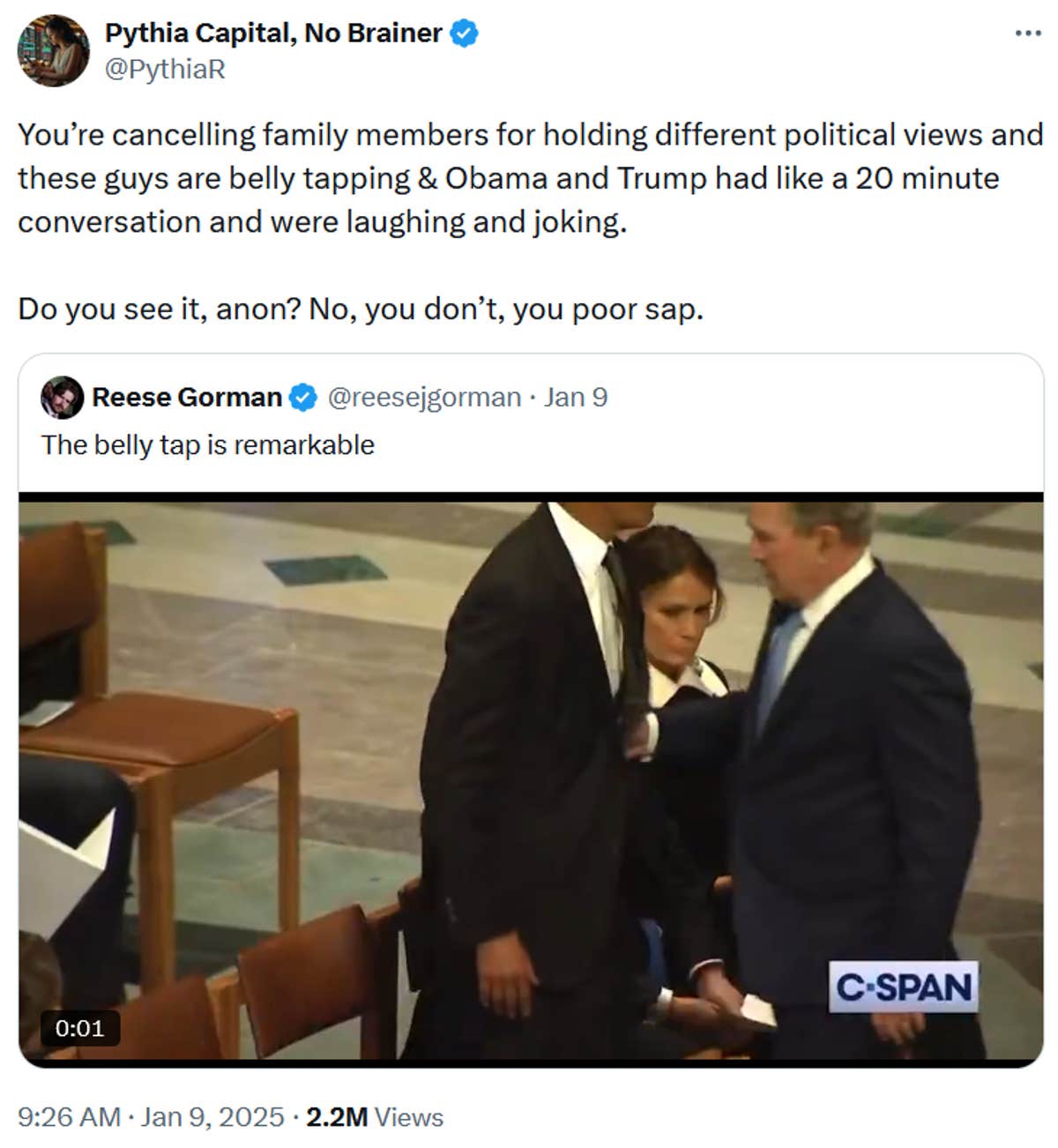 Trump And Obama Seen Laughing At Jimmy Carter’s Funeral—Cue The Memes