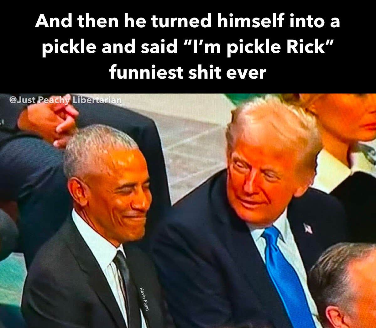 Trump And Obama Seen Laughing At Jimmy Carter’s Funeral—Cue The Memes