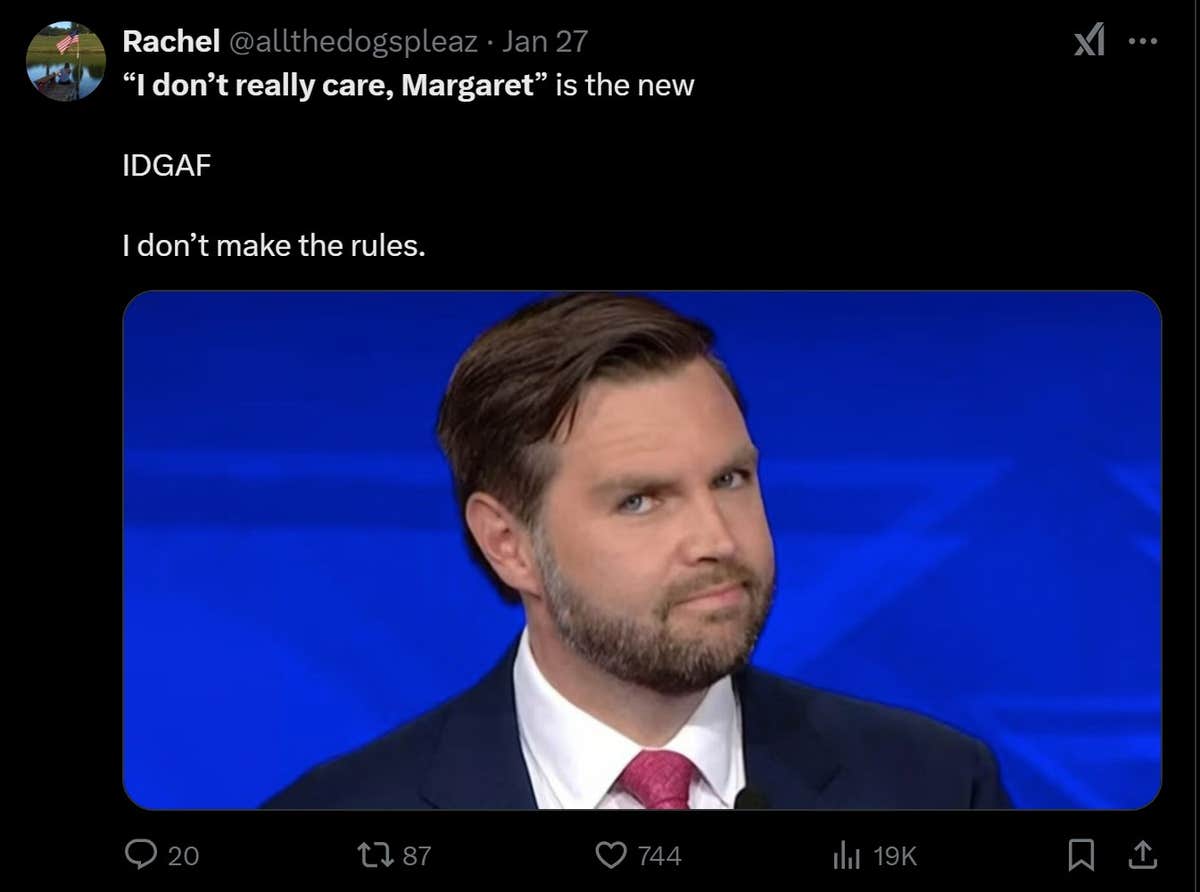 The JD Vance I Don’t Care Margaret Meme, Explained