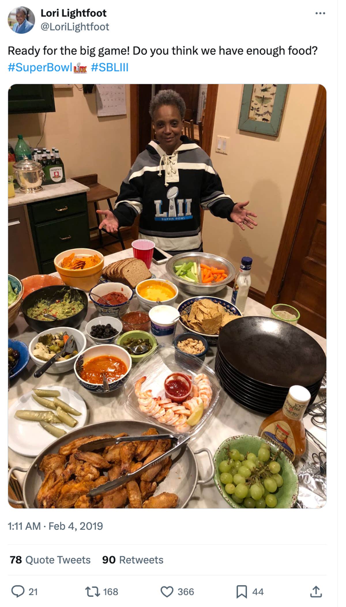 Lori Lightfoot's 2019 'Criminal' Super Bowl Spread Is Evergreen