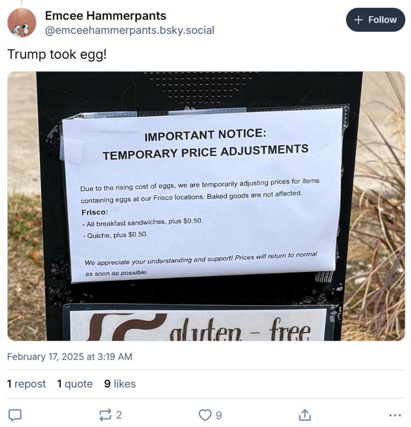 ‘Trump Take Egg’ photos trend as shoppers call out high egg prices and ...