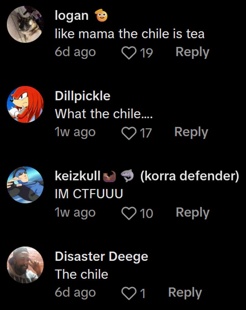 What does 'What the chile' mean in slang?