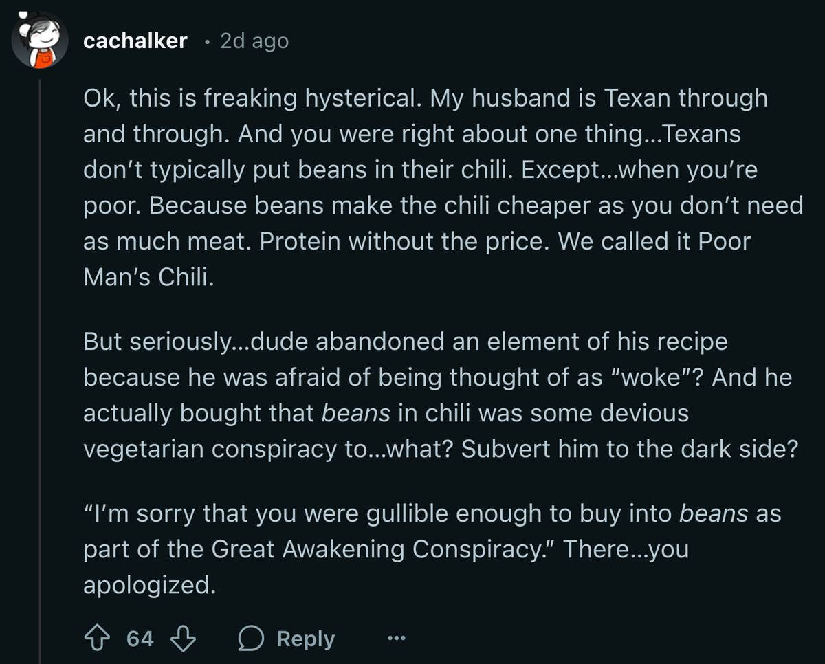 Guy pranks conservative cousin into meltdown over 'woke' beans