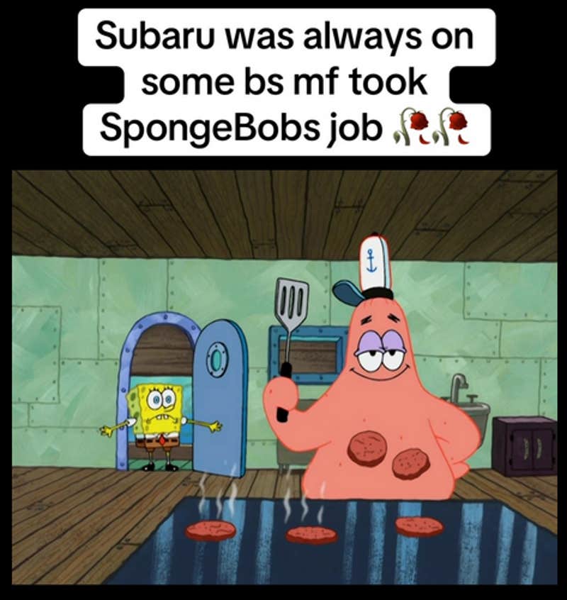 'I call patrick subaru' meme is the latest SpongeBob brainrot trend
