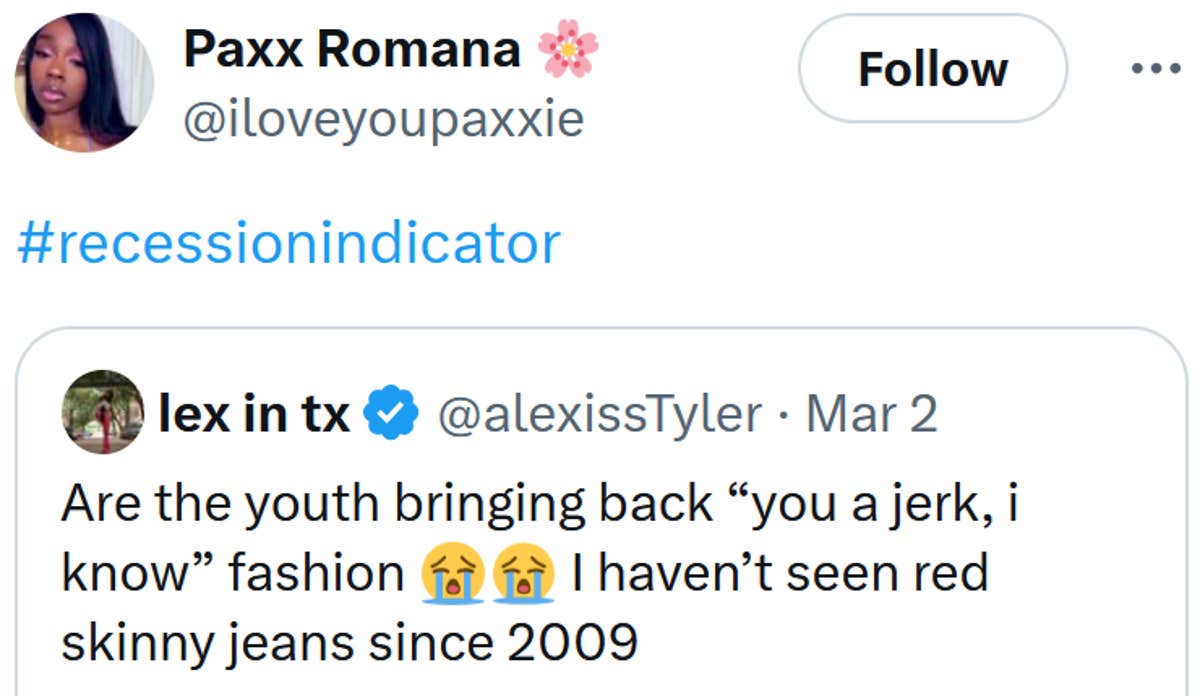 What is the recession indicator meme all over the internet?