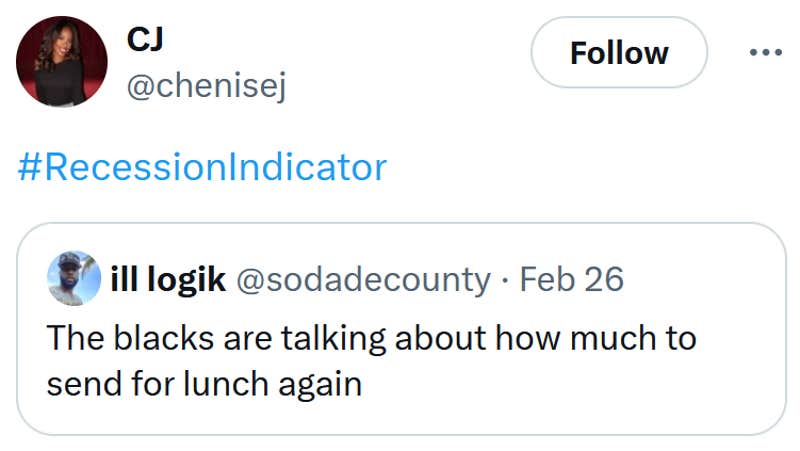 What is the recession indicator meme all over the internet?