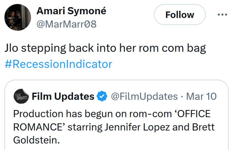 What is the recession indicator meme all over the internet?