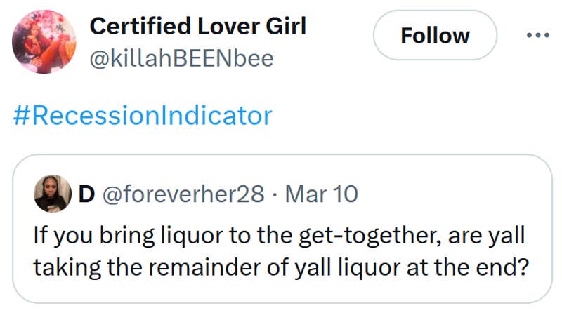 What is the recession indicator meme all over the internet?