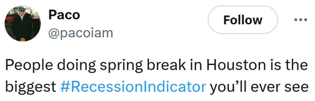 What is the recession indicator meme all over the internet?