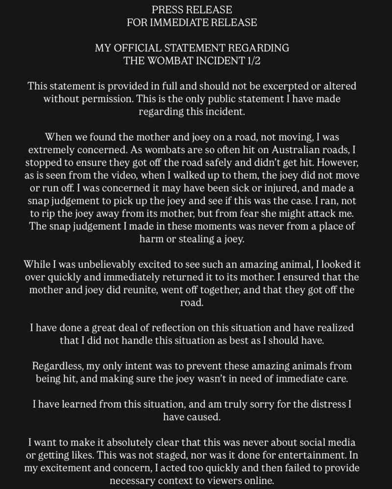 Internet furious after influencer Sam Jones pulls baby wombat from ...