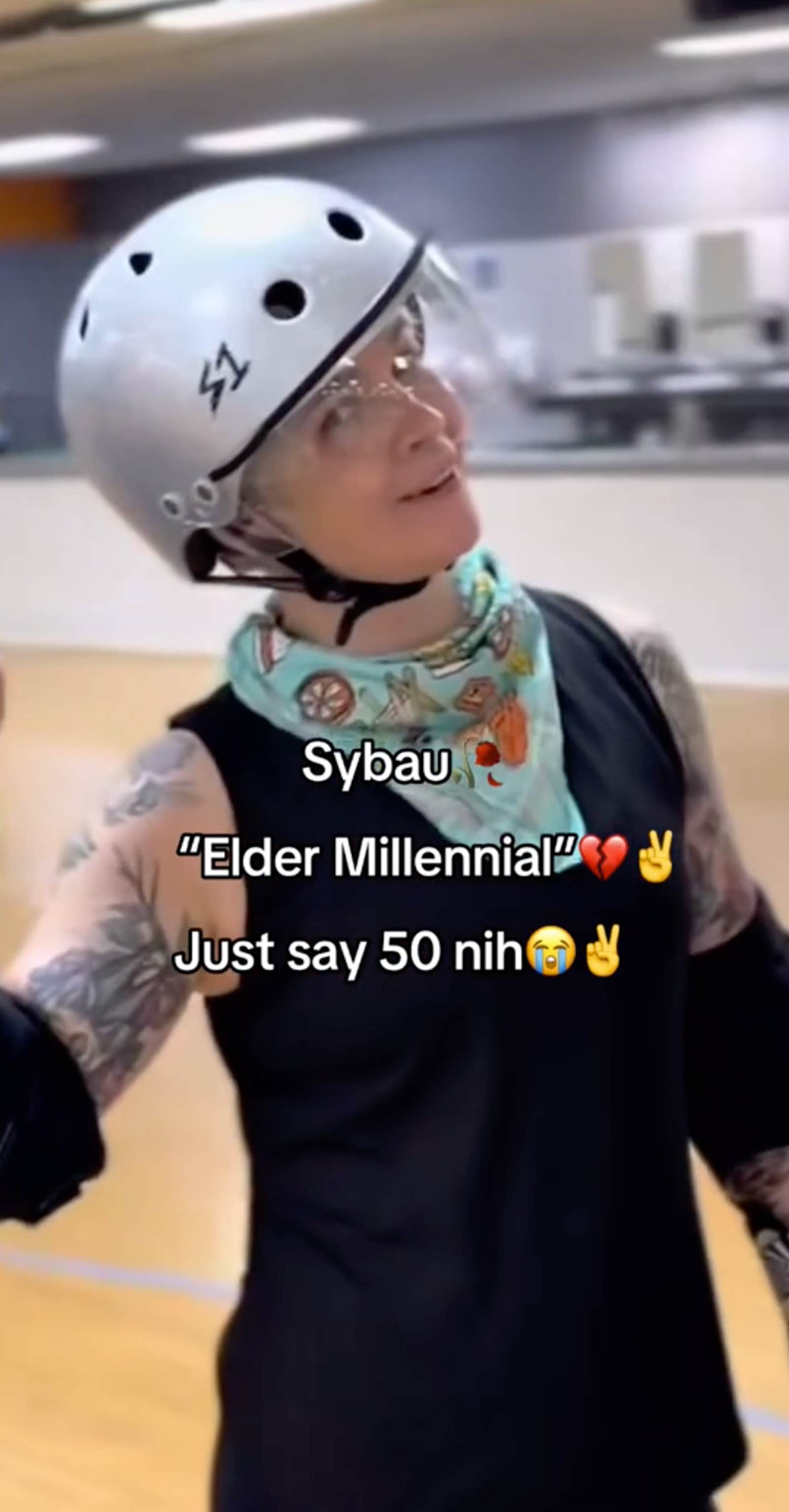 What is the roller derby 'Elder Millennial' meme, why is it so cringe?