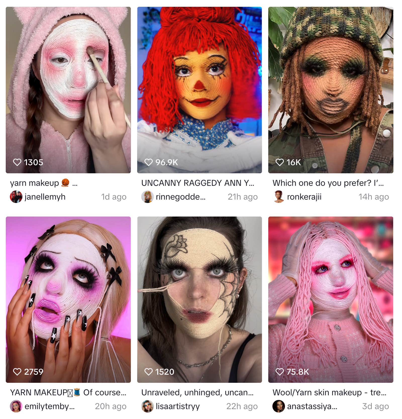 The Yarn Makeup Trend Is Creeping TikTok Out... In A Fun Way