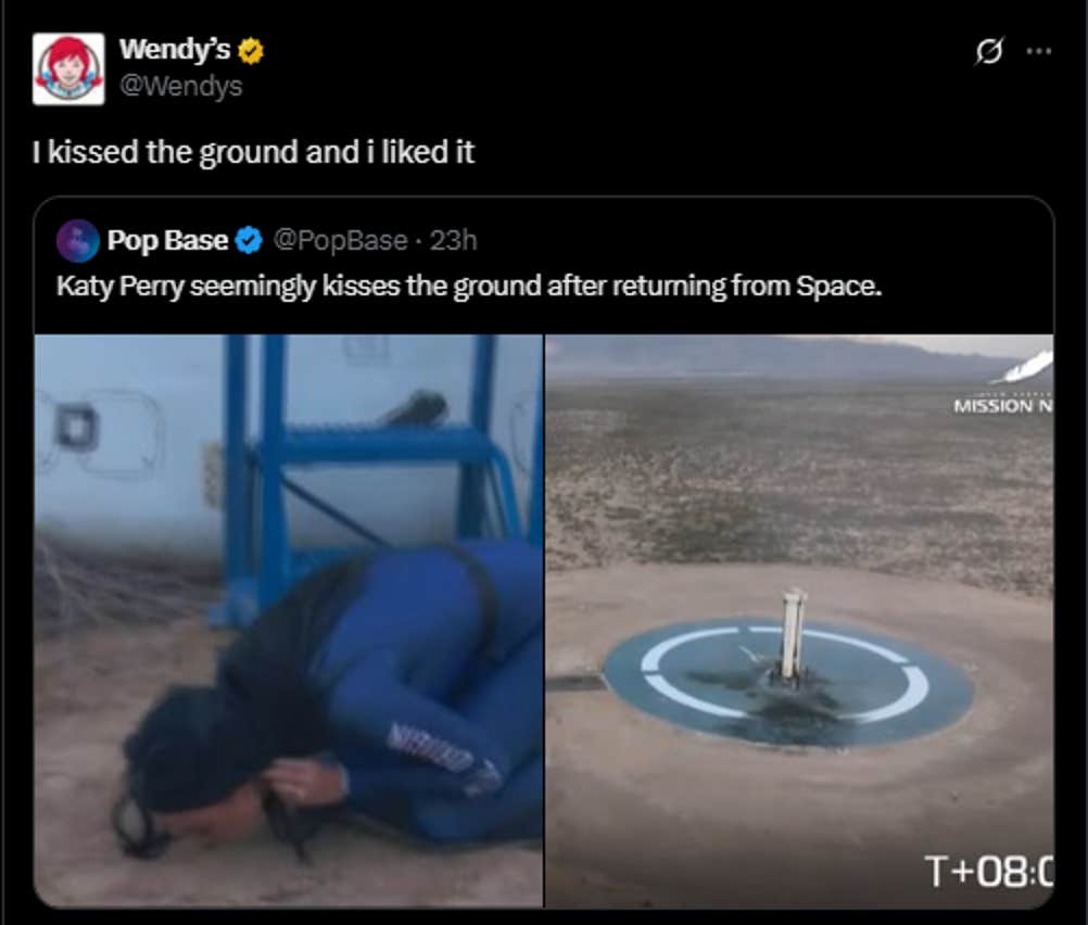 Katy Perry came back to Earth only to get flamed by Wendy’s and Kesha