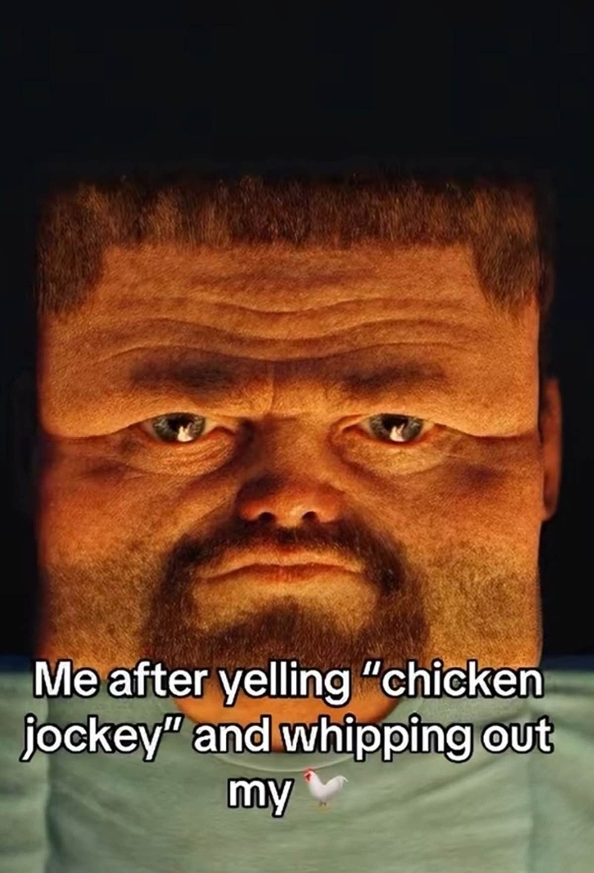 What is the Chicken Jockey meme from 'A Minecraft Movie'