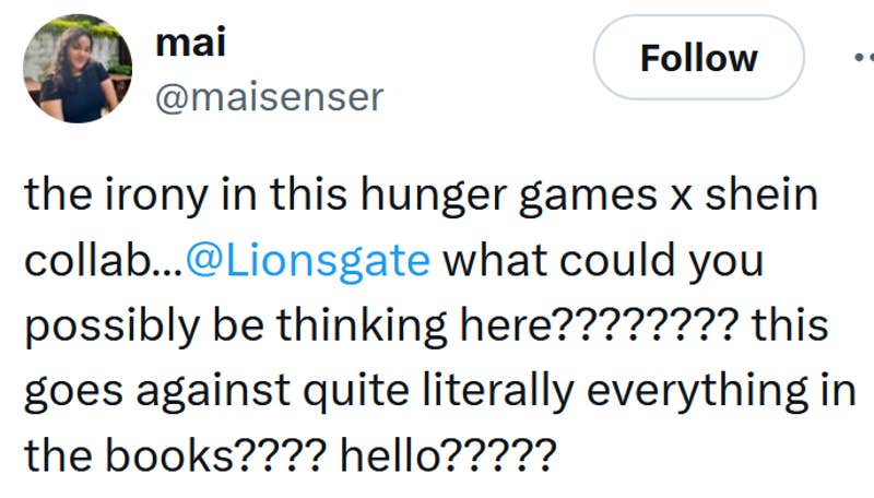 Fans lambast Hunger Games x SHEIN collab: 'What are we doing?'