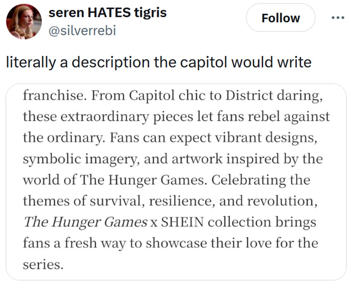 Fans lambast Hunger Games x SHEIN collab: 'What are we doing?'