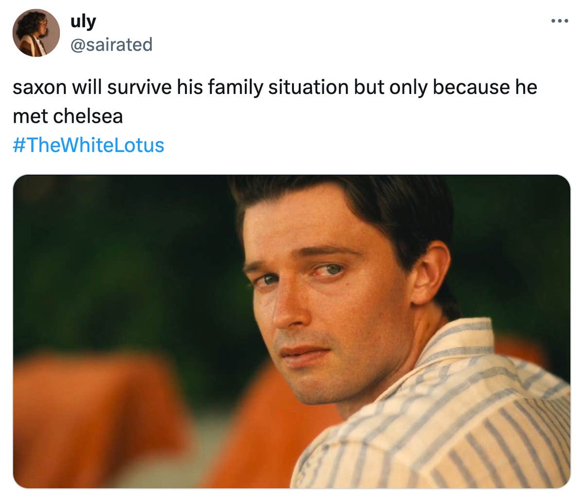 The 'White Lotus' Saxon crying meme is shorthand for painful yearning