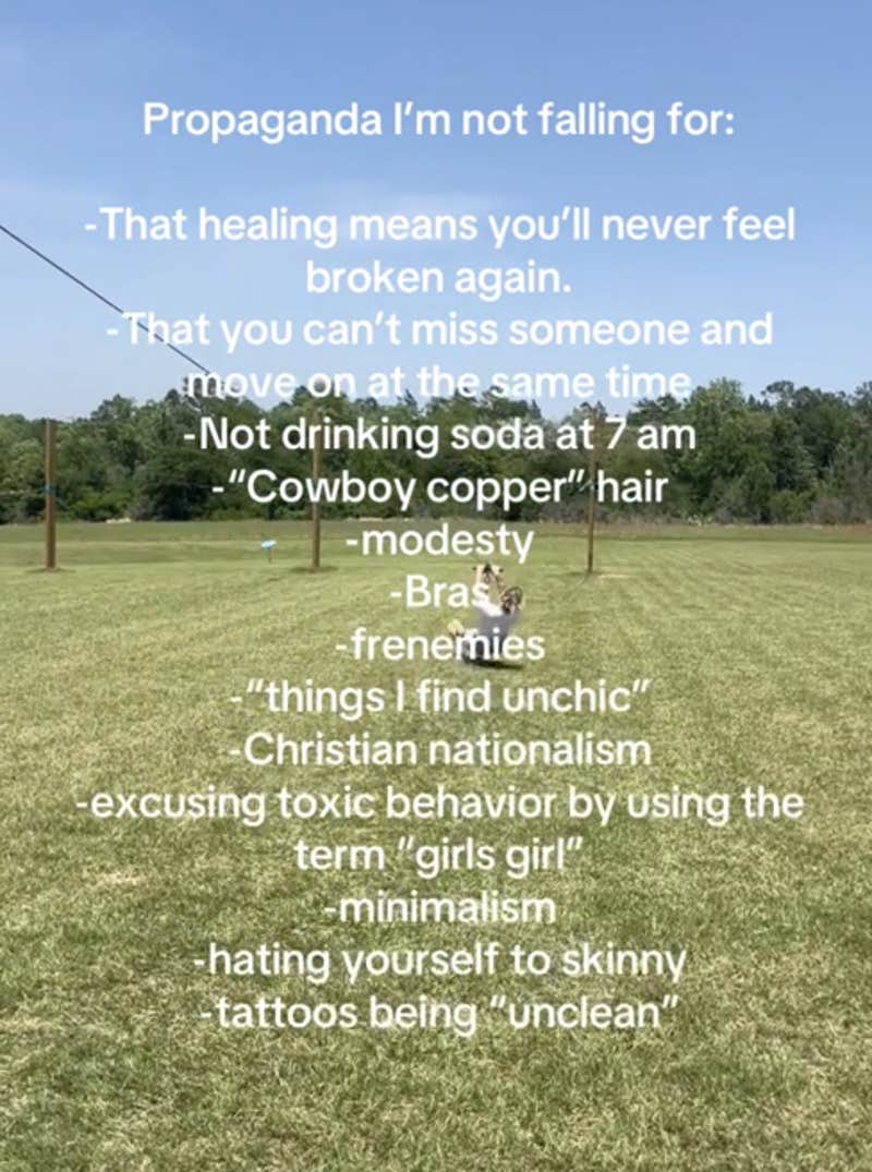 New meme has everyone sharing the "propaganda I'm not falling for"
