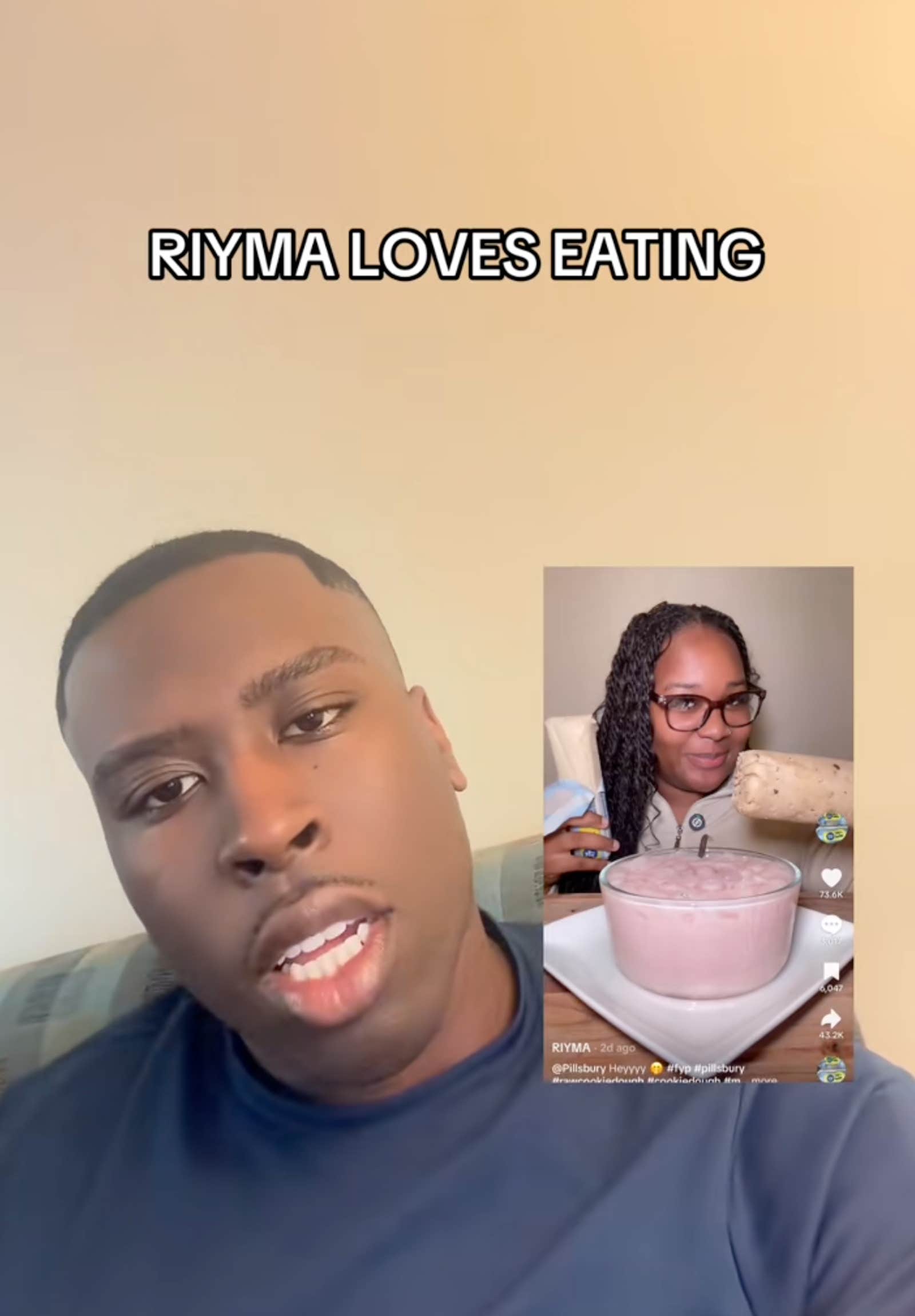 Woman dips raw cookie dough in strawberry milk in viral mukbang—critics ...