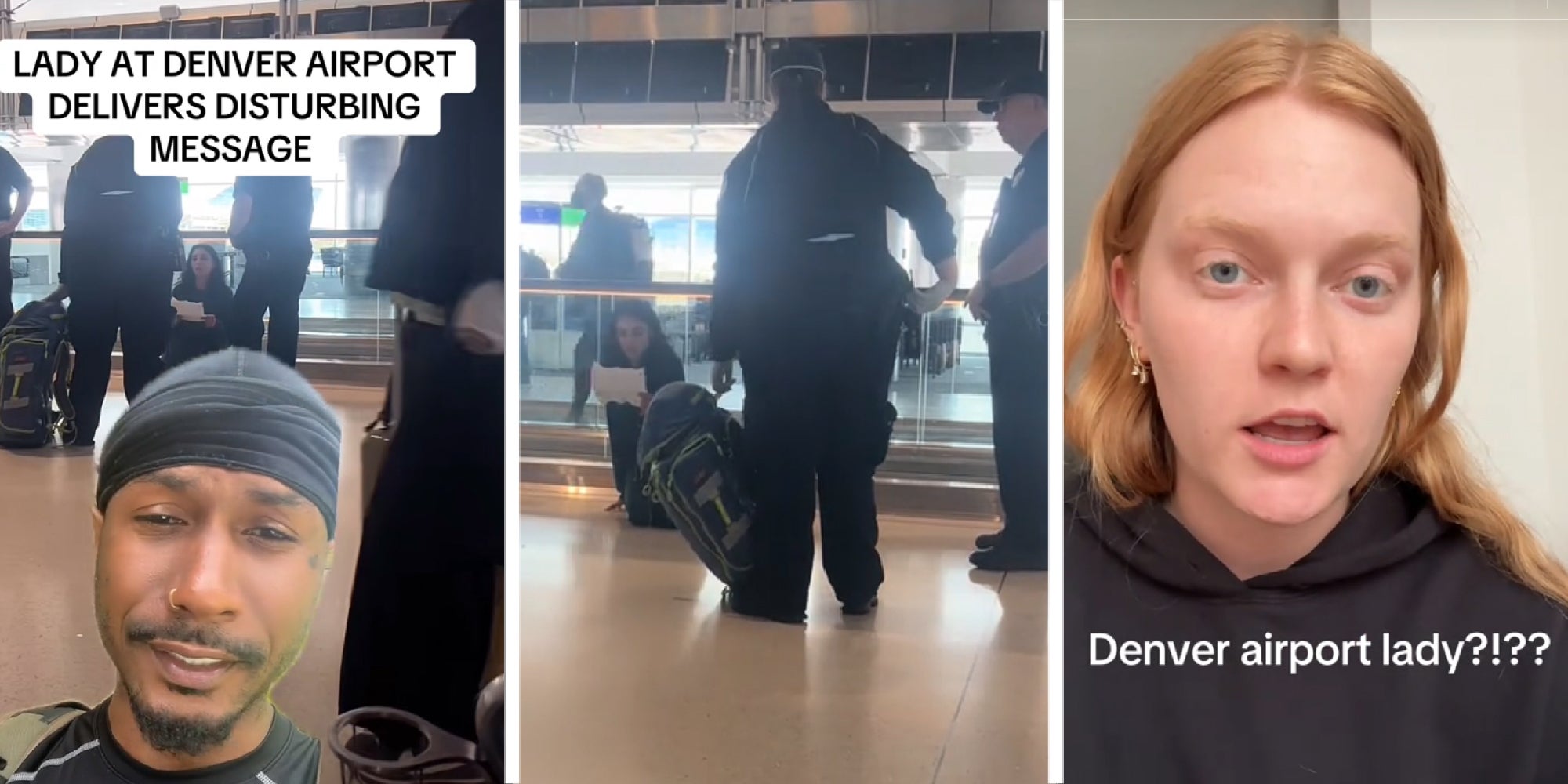 The “Denver airport lady” is going viral after making a chilling ...
